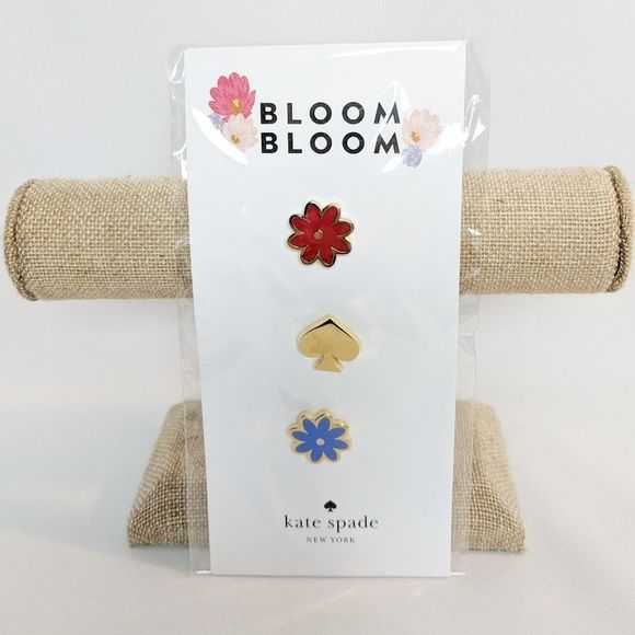 kate spade | Jewelry | Katespade Bloom Bloom Bloom Set Of 3 Pins Ltd Ed ...
